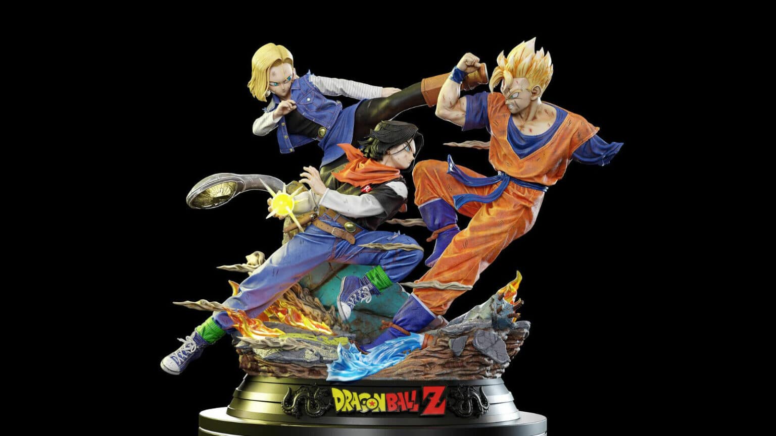 Dragon Ball Z - Android 17&18 vs. Gohan | 1:4 Resin Statue | von KD ...