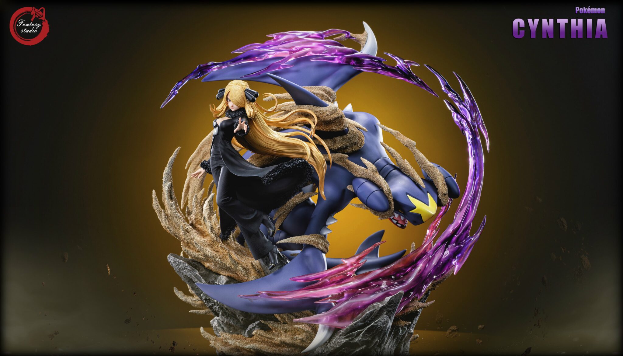 Pokémon - Cynthia & Garchomp | 1:6 Resin Statue | von Fantasy Studio ...