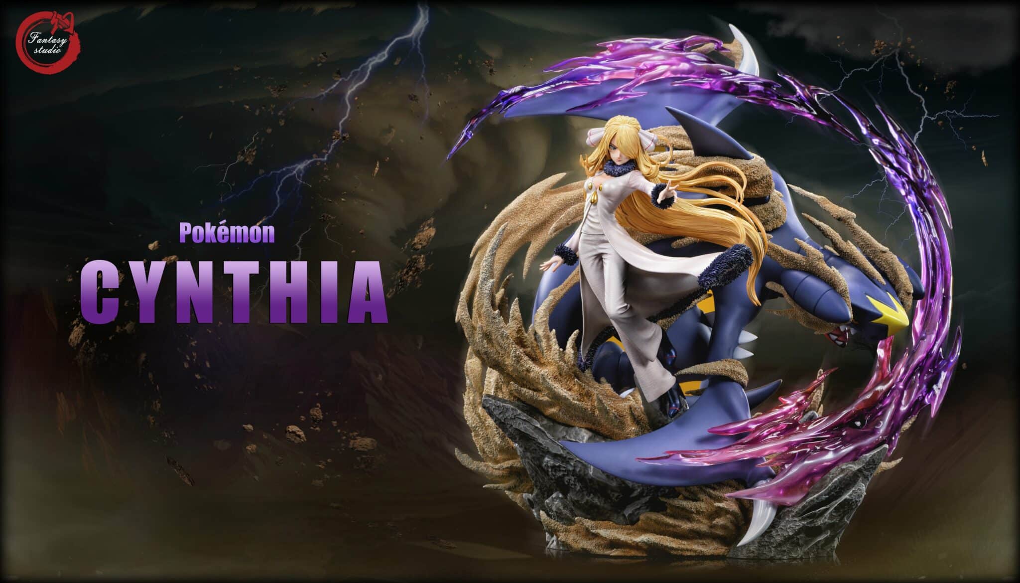 Pokémon - Cynthia & Garchomp | 1:6 Resin Statue | von Fantasy Studio ...