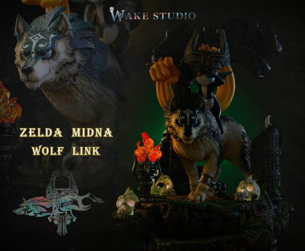 Legend of Zelda - Zelda Midna & Wolf Link | 1:4 Resin Statue | von Wake Studio | HandsomeCake ...