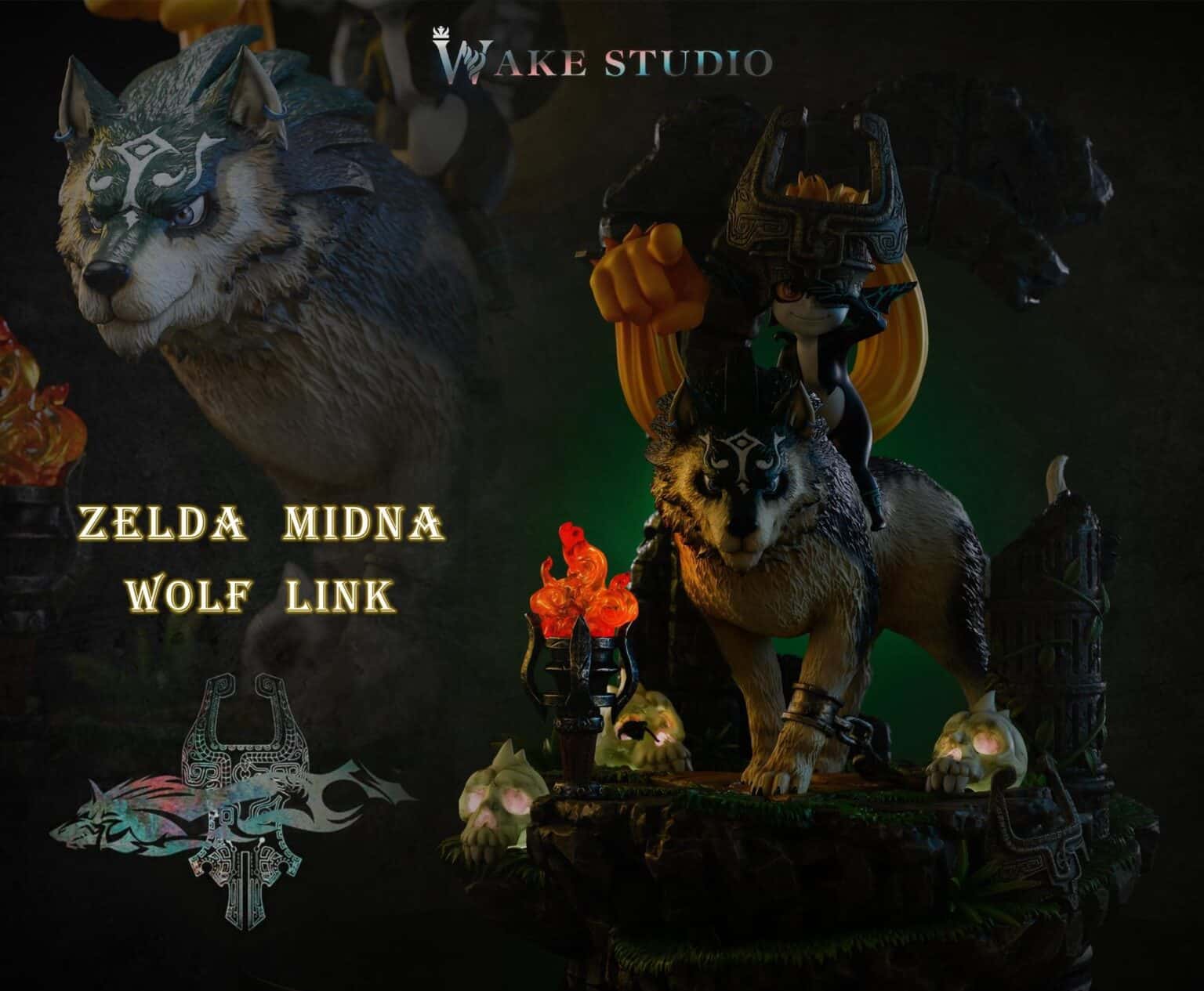 Legend of Zelda - Zelda Midna & Wolf Link | 1:4 Resin Statue | von Wake ...