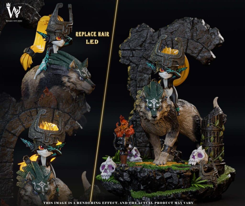 Legend of Zelda - Zelda Midna & Wolf Link | 1:4 Resin Statue | von Wake Studio | HandsomeCake ...